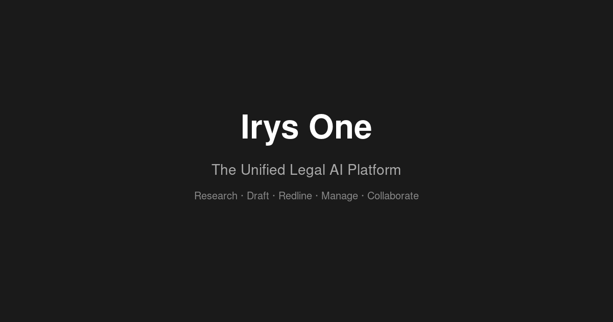 Irys One | The Unified Legal AI Platform